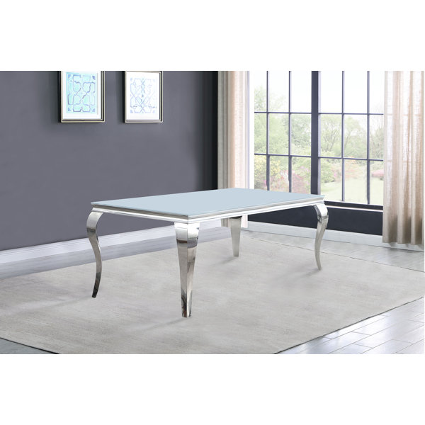Coaster Company Carone Rectangular Glass Top Dining Table White And Chrome - Wayfair Canada